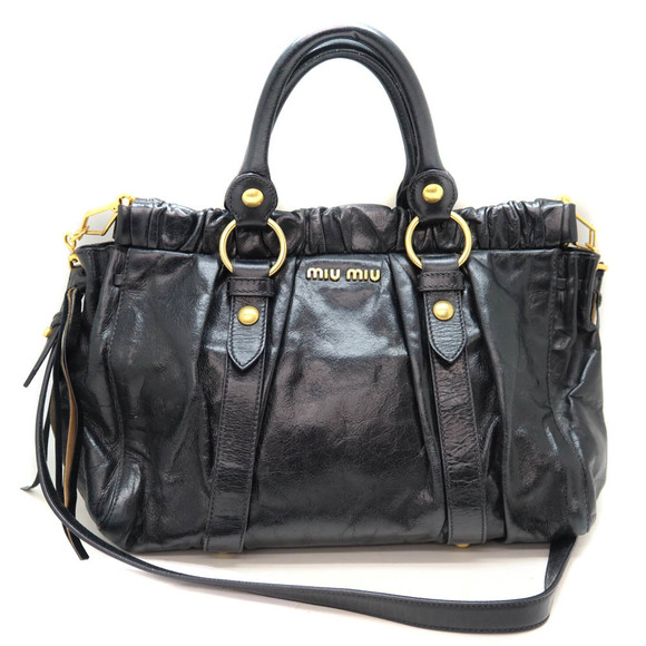 Miu Miu | Bags | Miu Miu 2way Bag Leather Black | Poshmark